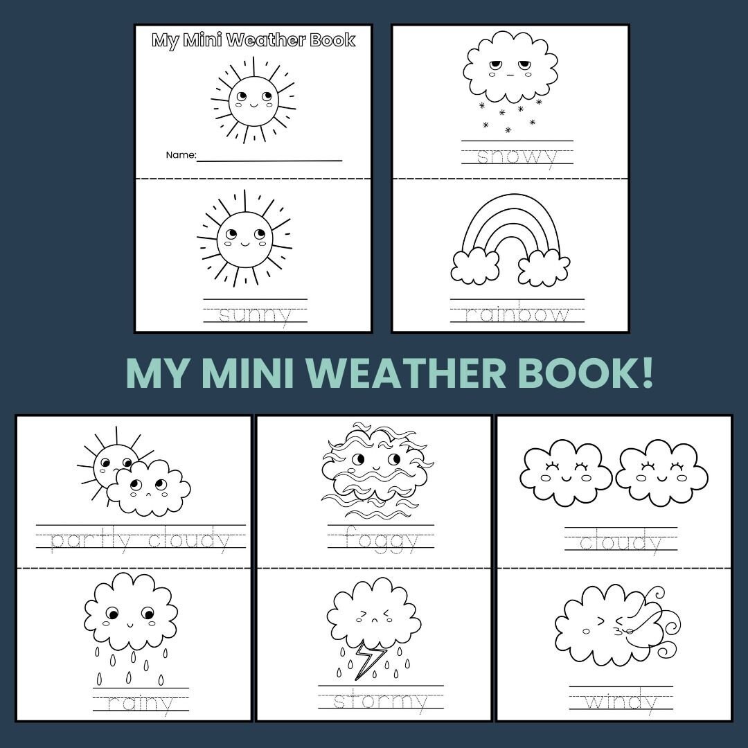 Weather Preschool Activity Sheets Bundle W is for Wind Letter W Week ...