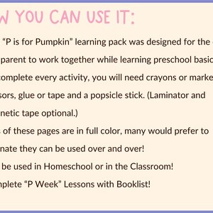 Pumpkin Preschool Activity Pack: Letter P, Life Cycle (42 Page PDF) - Etsy
