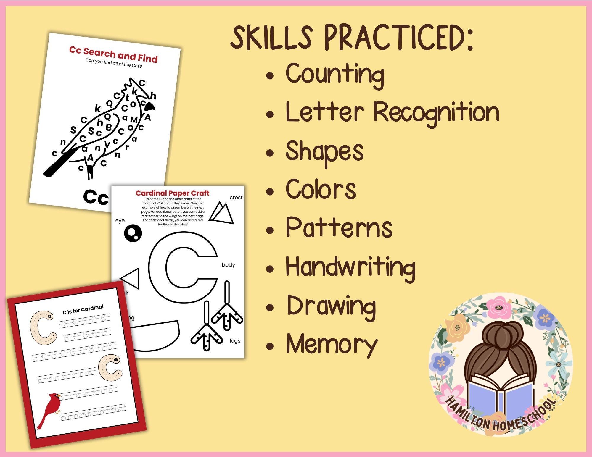 Cardinal Preschool Learning Pack: Abcs, Counting, Life Cycle (PDF ...