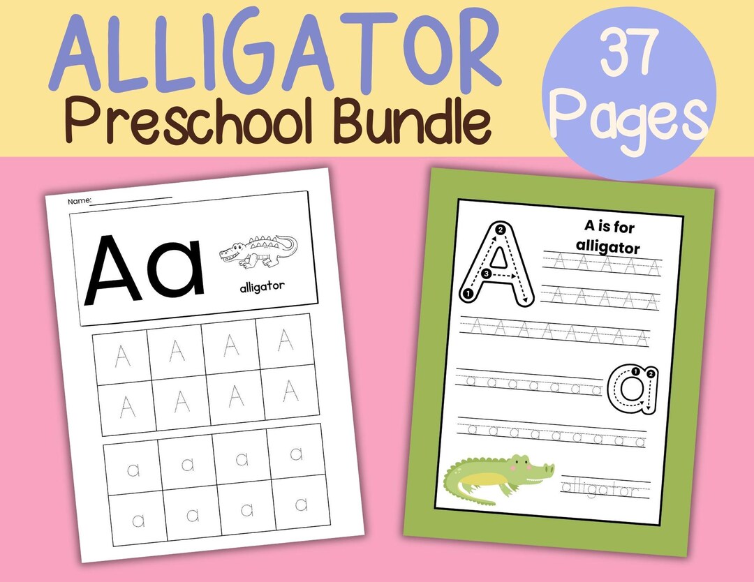 Alligator Preschool Learning Pack: Letter A Activities (37 Page PDF) - Etsy