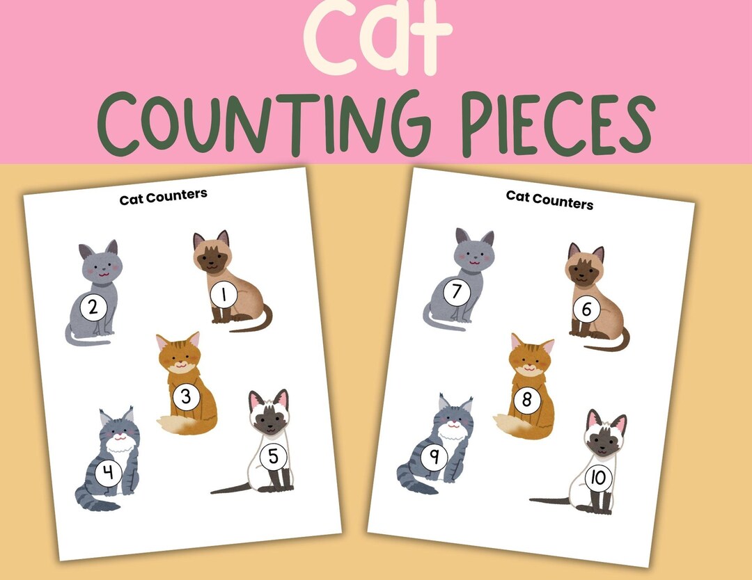 Cat Counting Pieces Math Manipulatives 1-30 (printable PDF) - Etsy