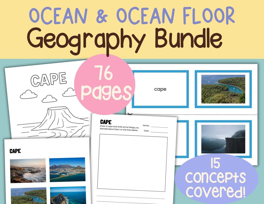 Ocean and Ocean Floor Geography: Landforms Learning Pack (digital ...