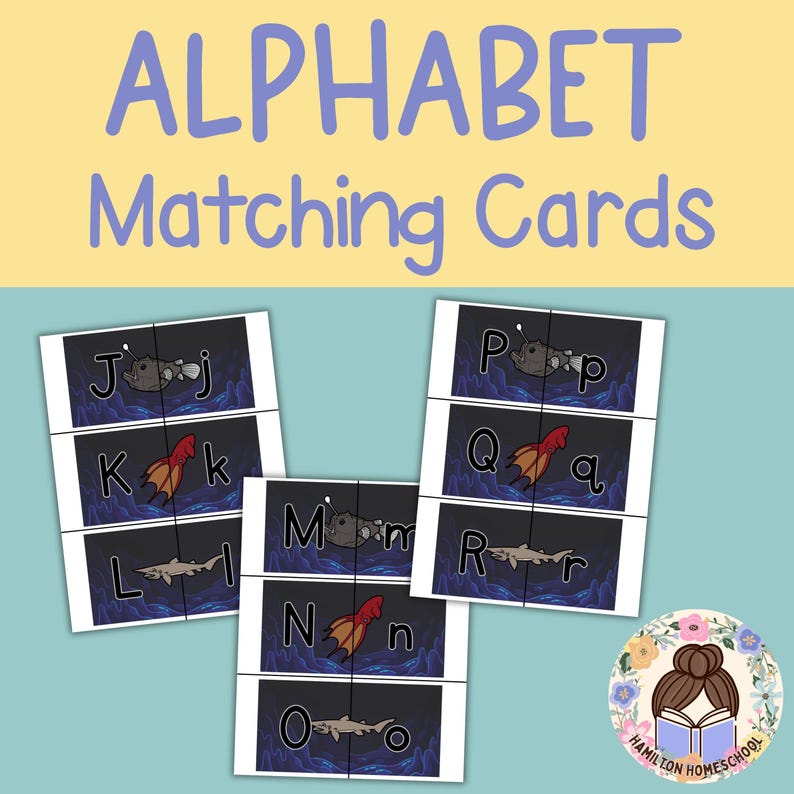 Deep Sea Animal Alphabet Matching Game: ABC Learning Cards Montessori ...
