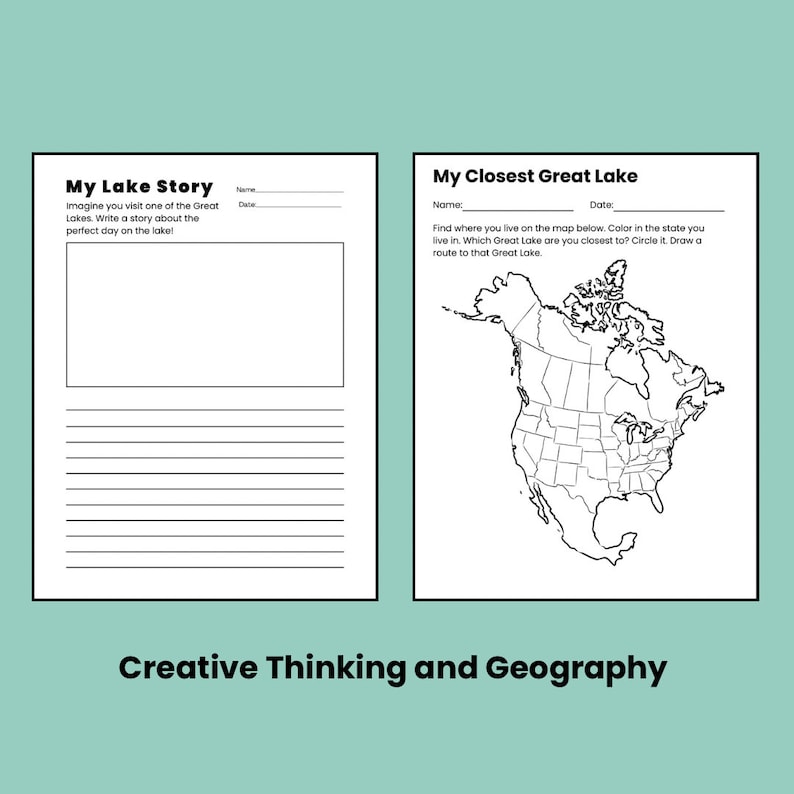 Great Lakes Worksheets and Note Pages North American Great Lakes ...