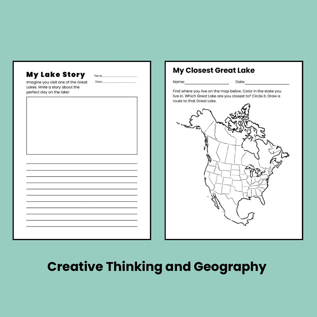 Great Lakes Worksheets and Note Pages North American Great Lakes ...