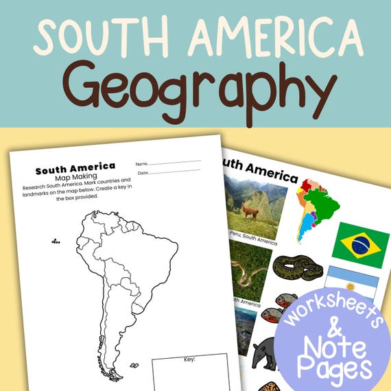 South America Geography Worksheet South America Worksheets | TPT