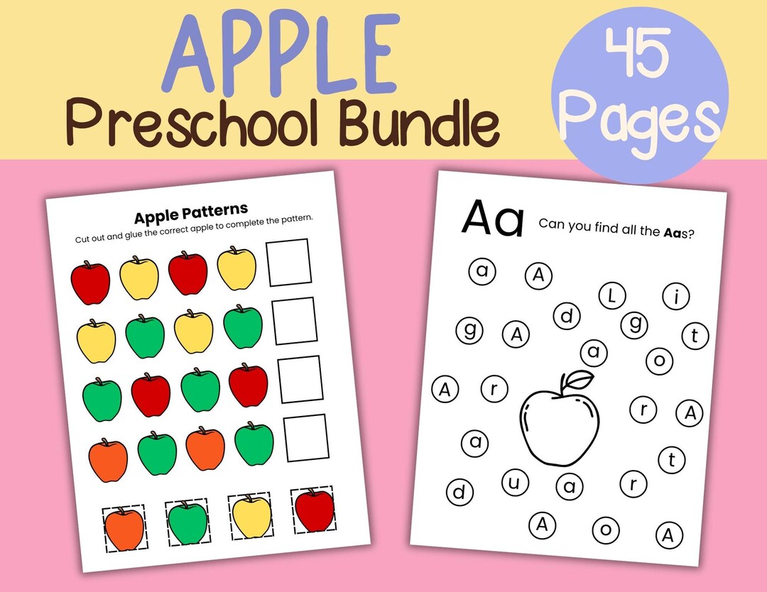 A is for Apple Preschool Worksheet & Activity Bundle Letter A Week ...