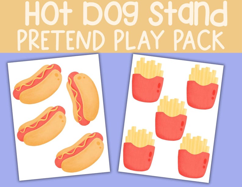 Hotdog Stand Pretend Play Printable Set - Etsy