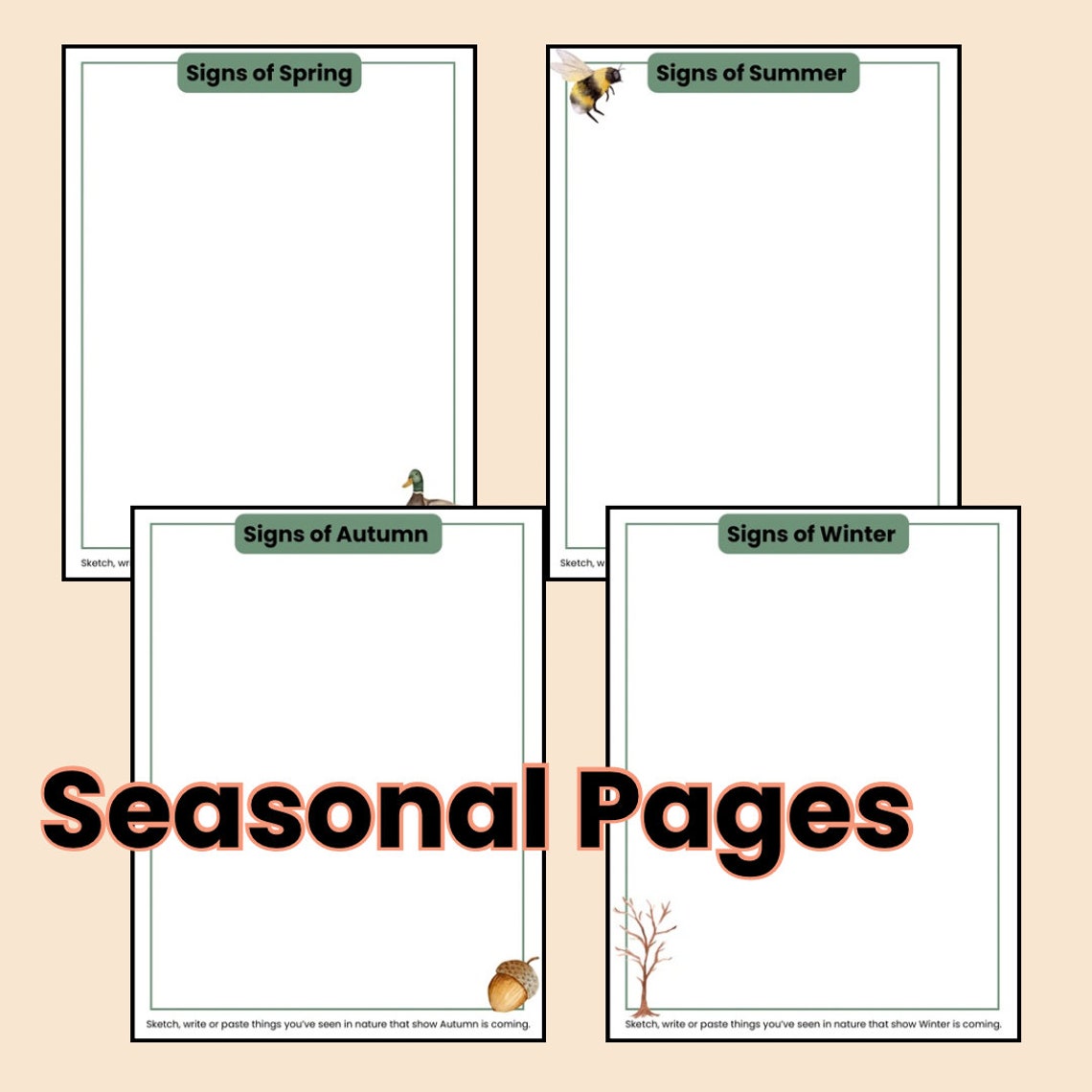 Printable Nature Journal for Kids Charlotte Mason Inspired Homeschool ...