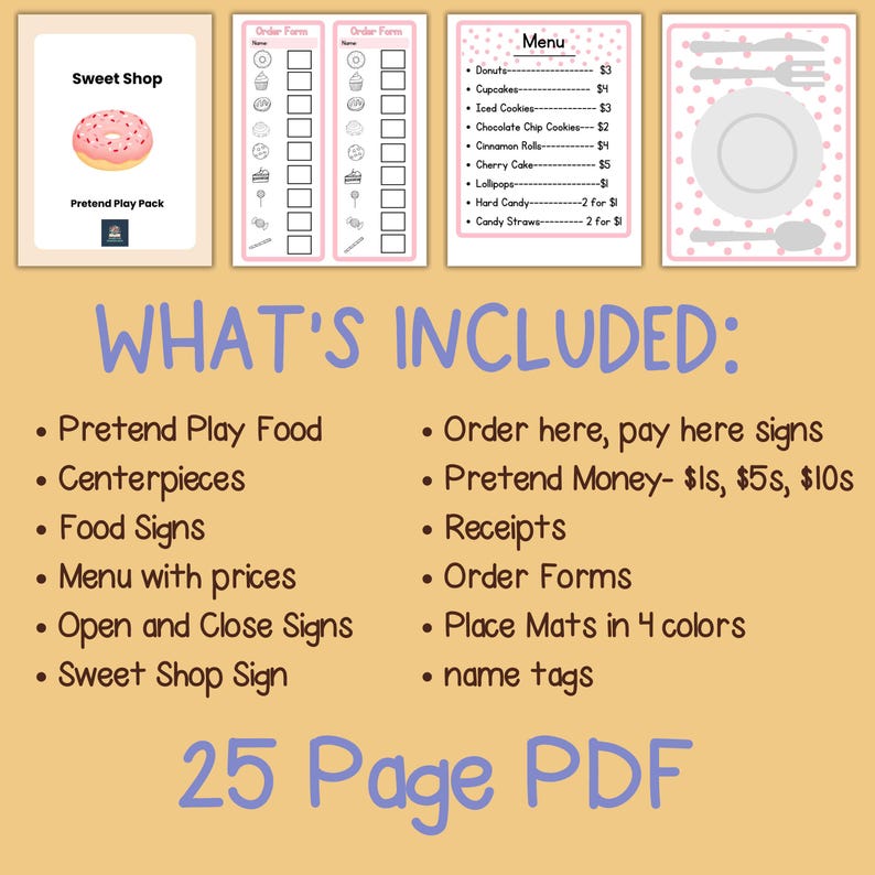 Dramatic Play Sweet Shop Pretend Play Cafe Donut Shop Cookies Sweets ...