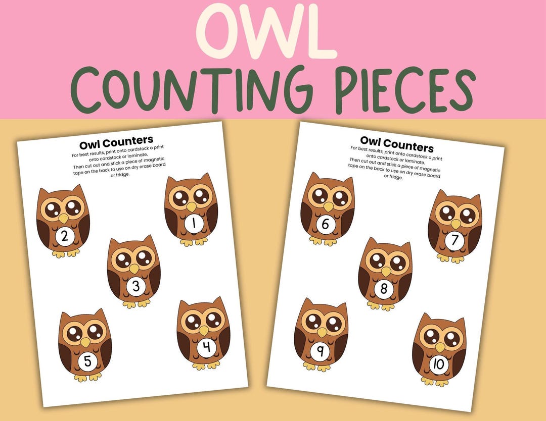 Owl Counting Pieces Math Manipulatives 1-30 (printable PDF) - Etsy