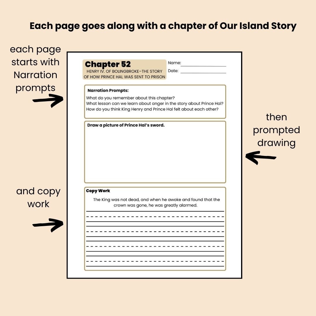 Our Island Story Workbook Charlotte Mason Year 2 an Island Story ...