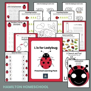 Ladybug Preschool Activity Sheets L is for Ladybug Kindergarten ...