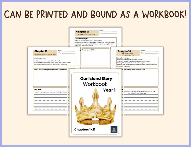 Our Island Story Worksheets: Charlotte Mason Year 1, Copywork & Visual ...