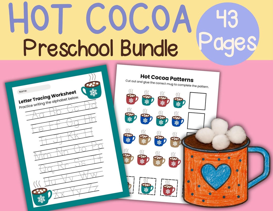 Hot Cocoa Preschool Activity Pack: Letter H Week Lesson Plan (43 Page ...