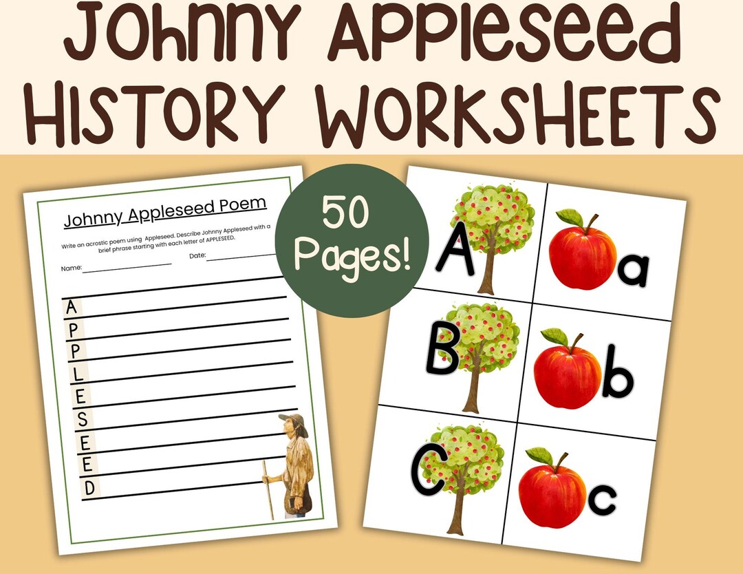 Johnny Appleseed Unit Study: Biography, Worksheets & Activities (PDF ...