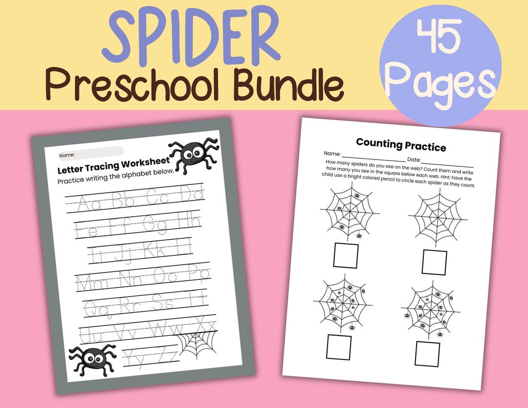 Spider Preschool Activities: Letter S Week Curriculum (PDF Download) - Etsy