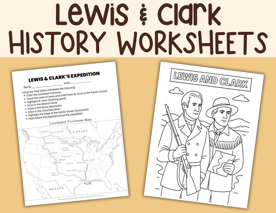 Lewis & Clark Worksheets and Note Pages American History Homeschool ...