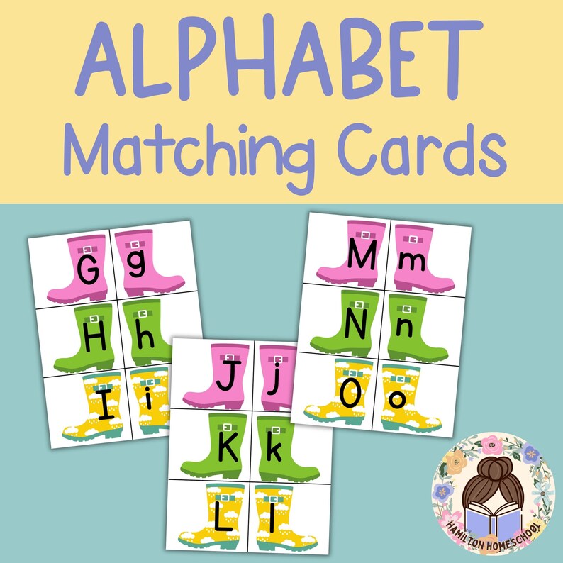 Rain Boot Alphabet Match Game: Spring Preschool Activity (digital ...