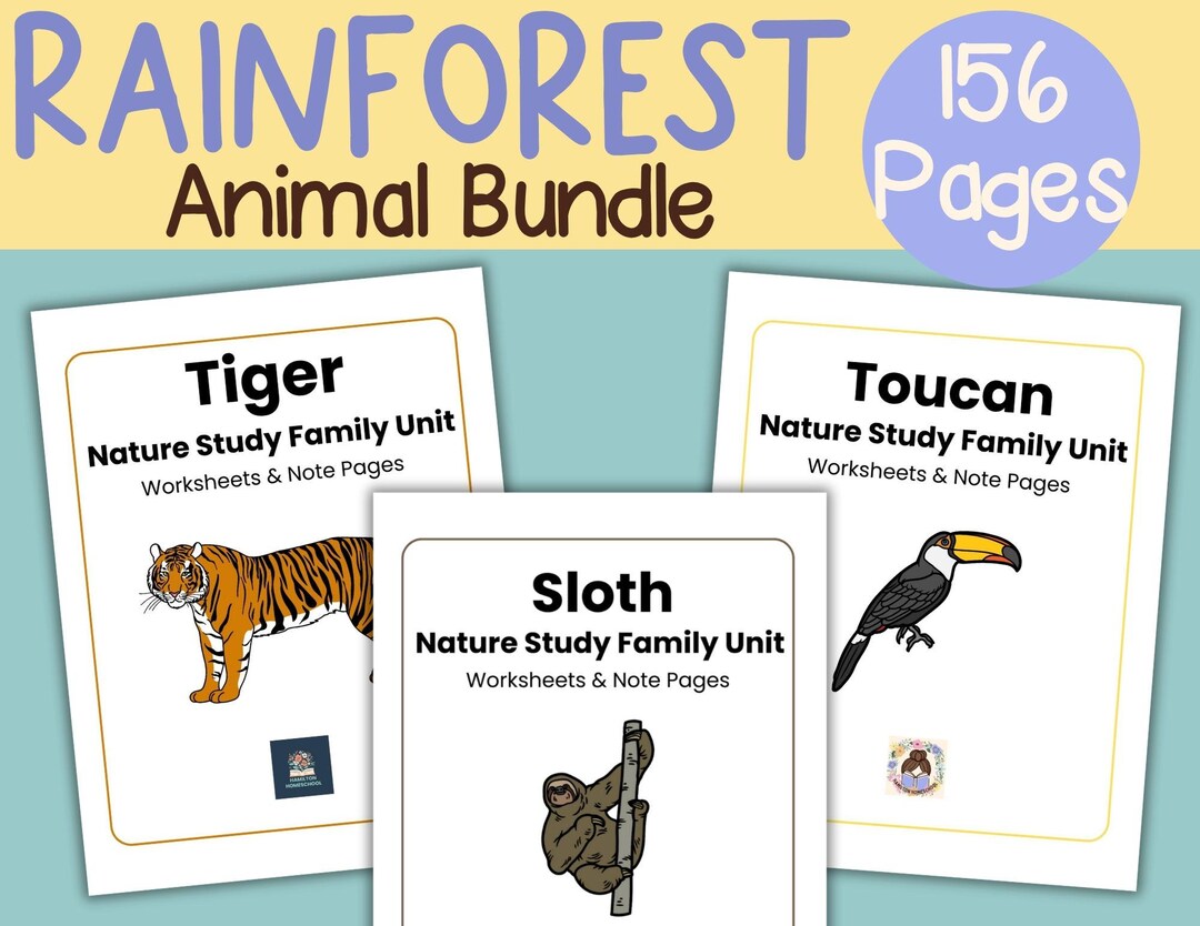 Rain Forest Nature Study Bundle: Homeschool Science Worksheets ...