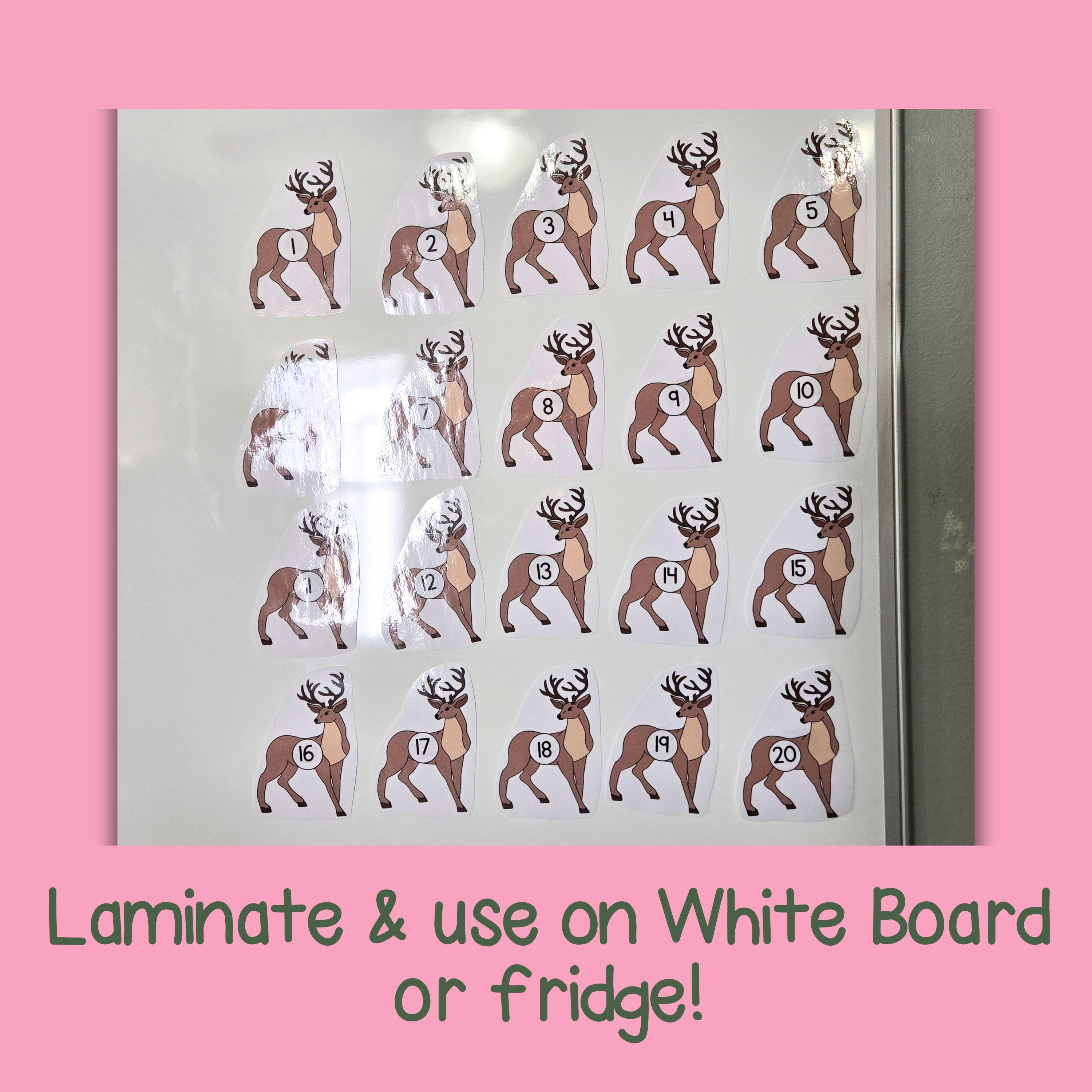 Reindeer Counting Pieces Math Manipulatives 1-30 (printable PDF) Winter ...