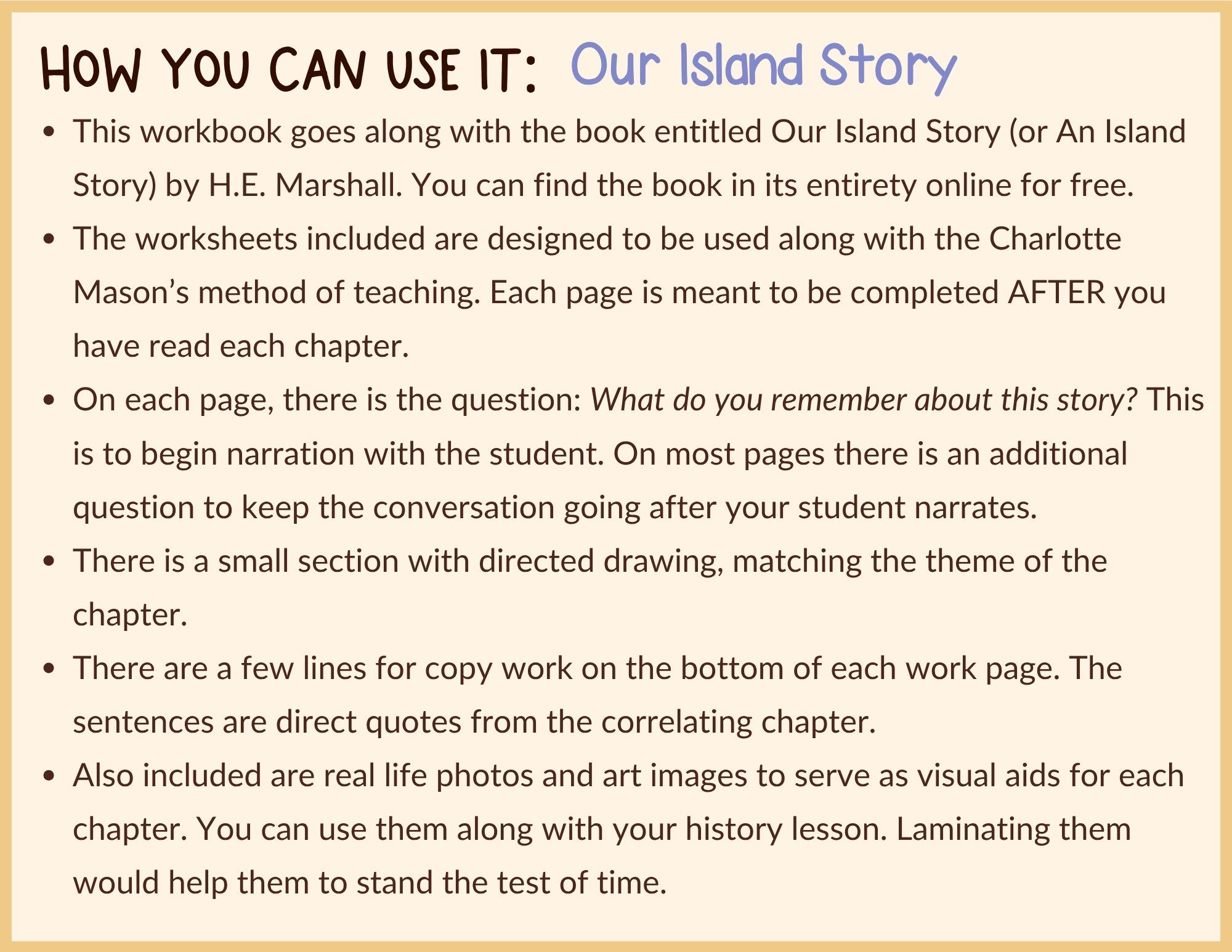Charlotte Mason Year 2 Workbook Bundle: Island Story, Seabird (PDF) - Etsy