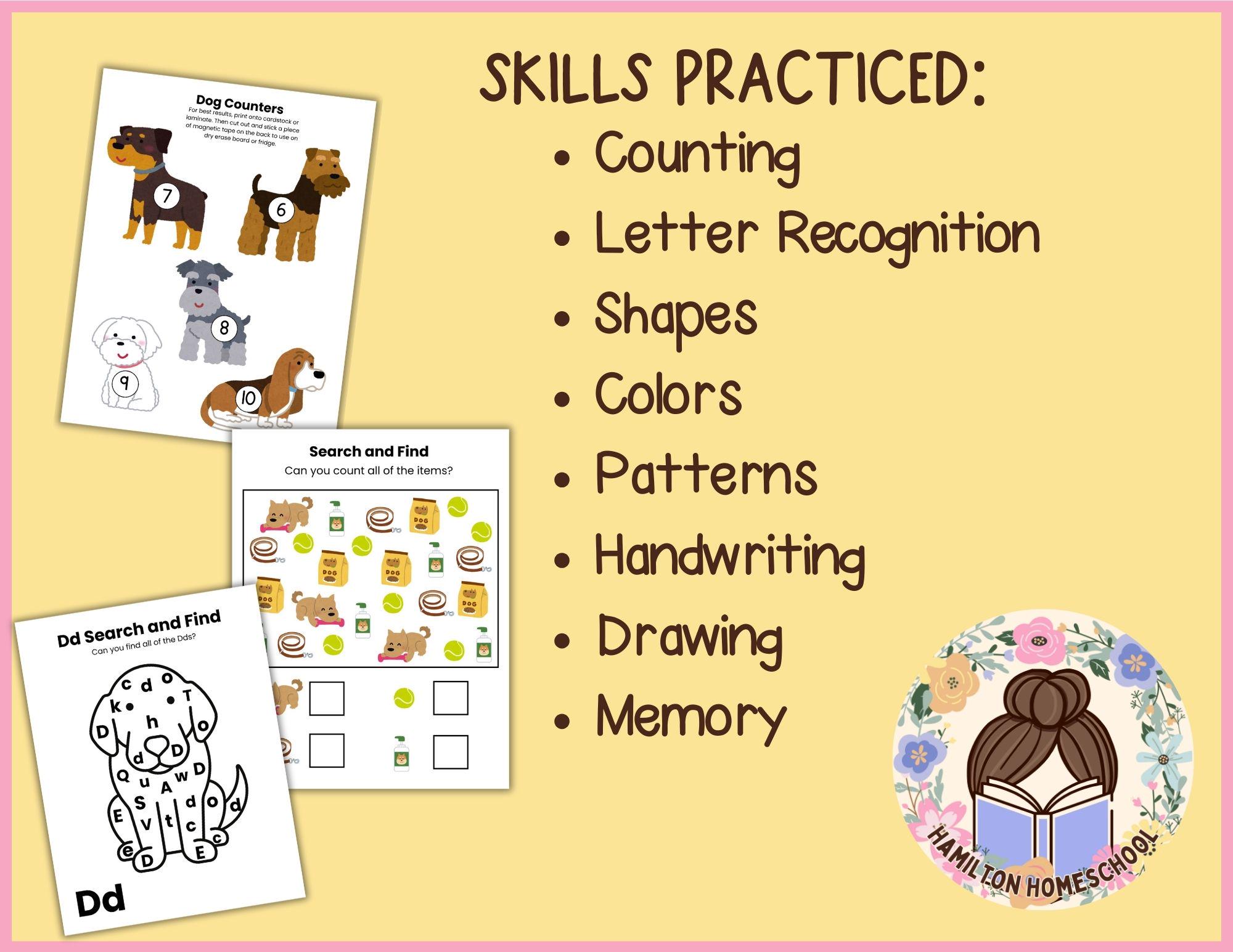 Dog Theme Preschool Activity Bundle: Letter D Learning Pack (PDF ...