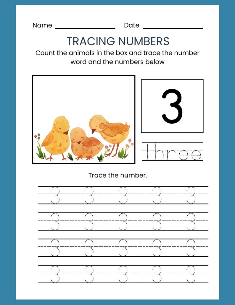 Kindergarten Numbers Workbook Forest Theme Math Counting Activity Book ...