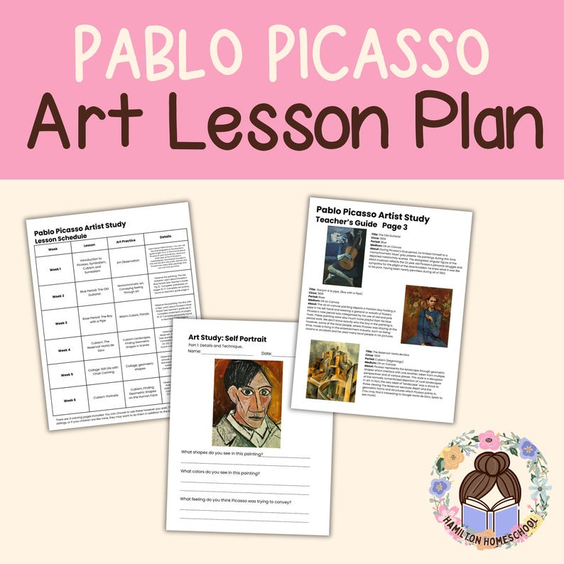 Pablo Picasso Art History Lesson Plan: Elementary Homeschool Curriculum ...