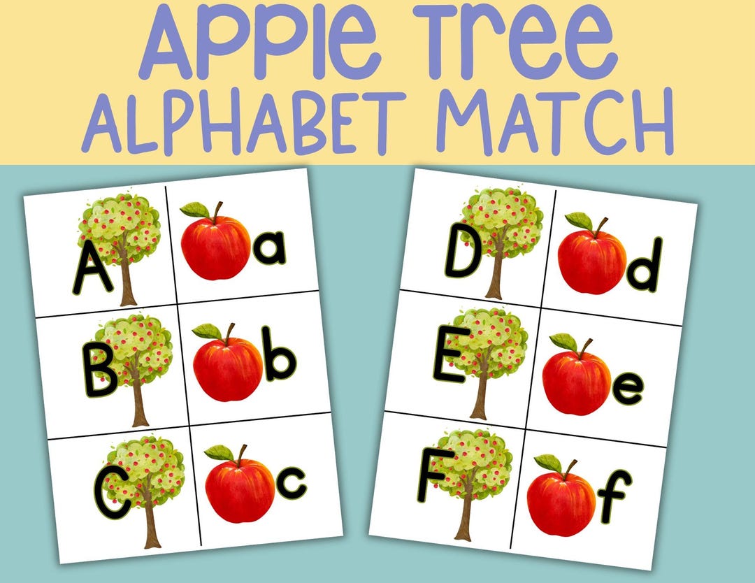 Apple Tree Alphabet Matching Game: ABC Learning Cards - Etsy