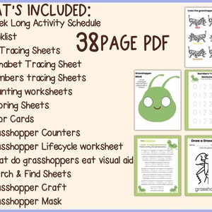 Preschool Activity Sheets G is for Grasshopper Pre K Learning Bundle ...
