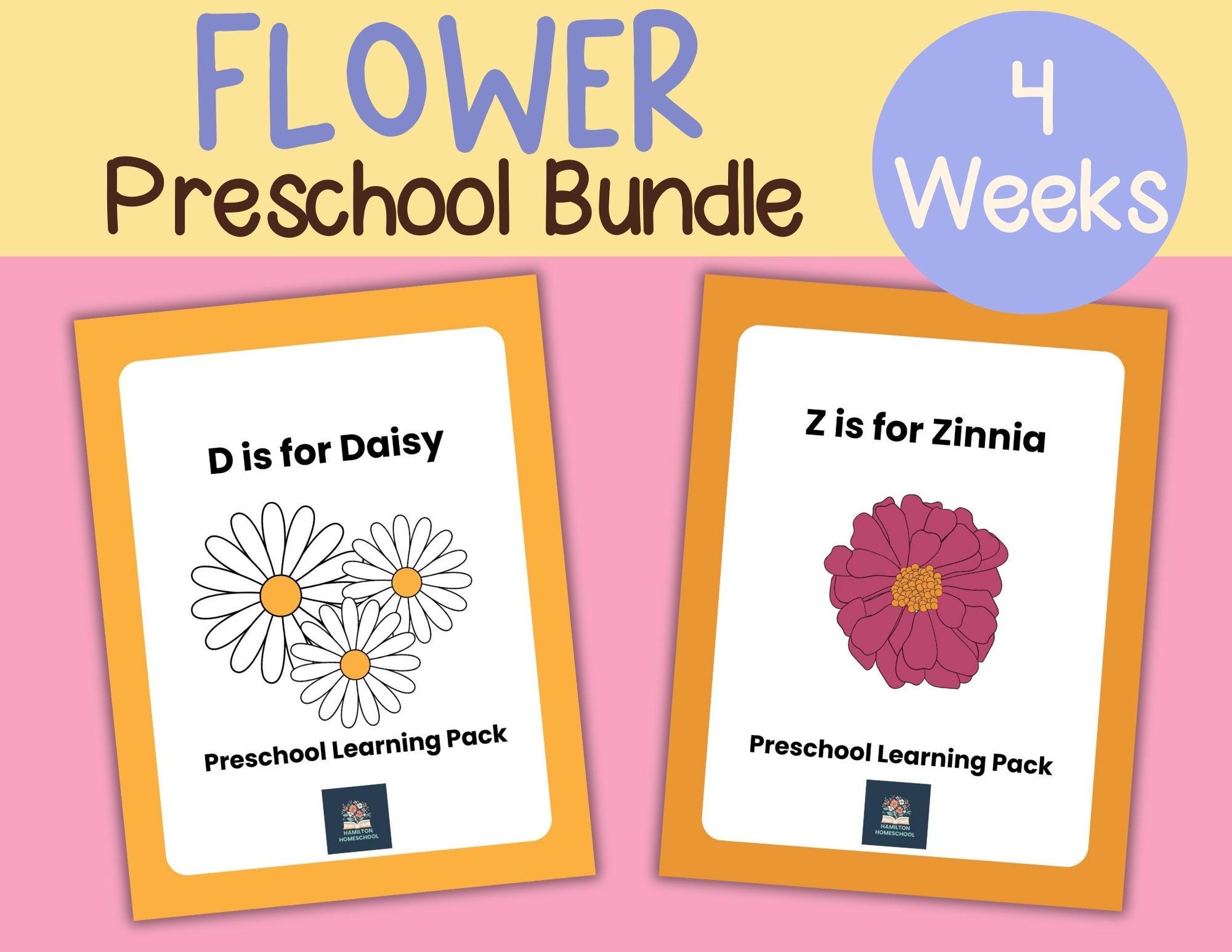Flower Theme Preschool Lesson Bundle: Letter of the Week Activity (156 ...