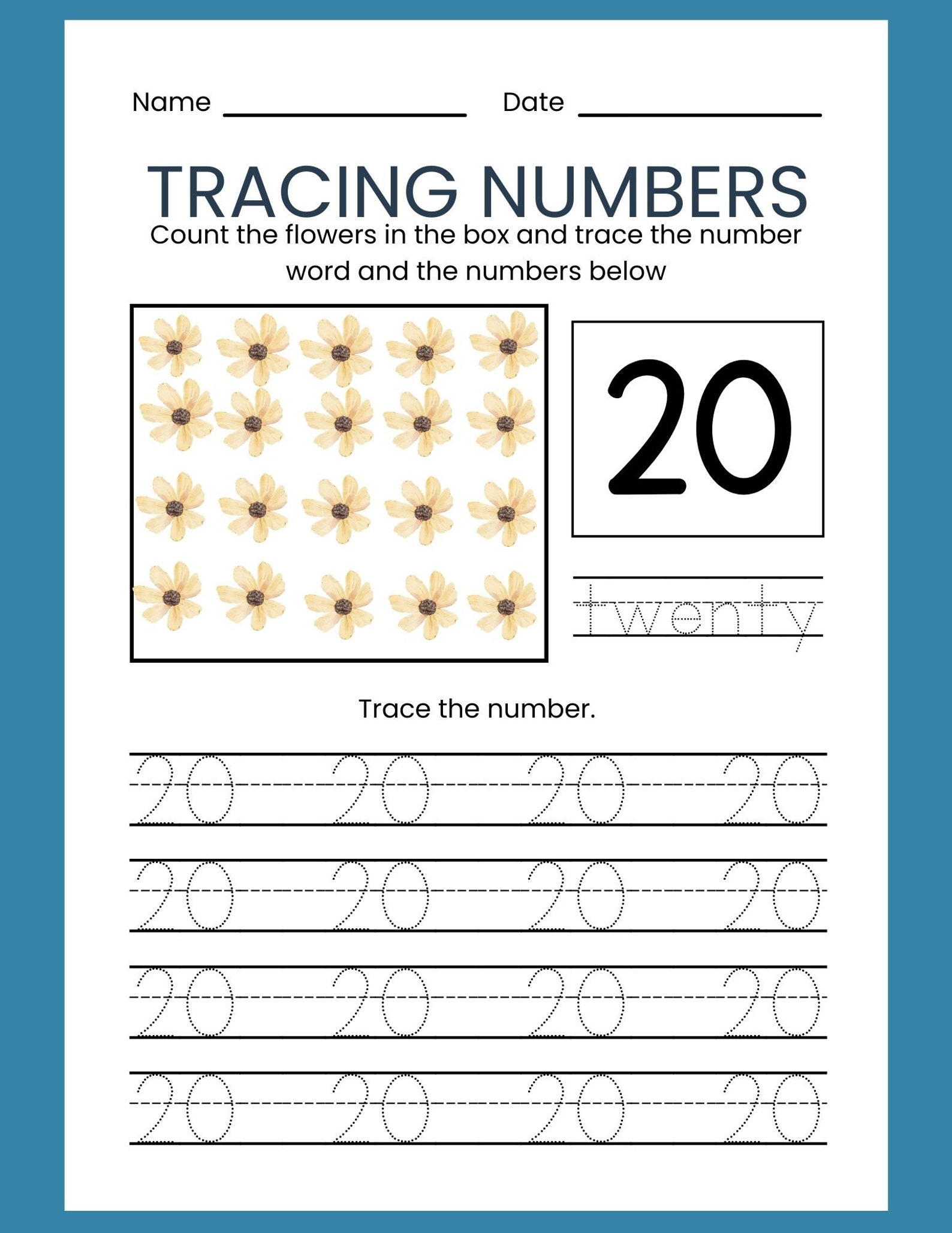 Kindergarten Numbers Workbook Forest Theme Math Counting Activity Book ...