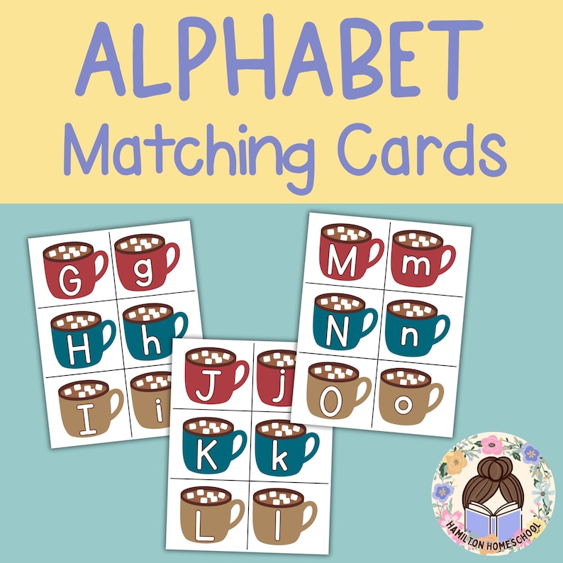 Hot Cocoa Alphabet Matching Game: ABC Learning Cards Winter Hot ...
