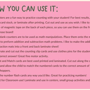 Grasshopper Math Activity Bundle: Preschool Counting Games (PDF ...