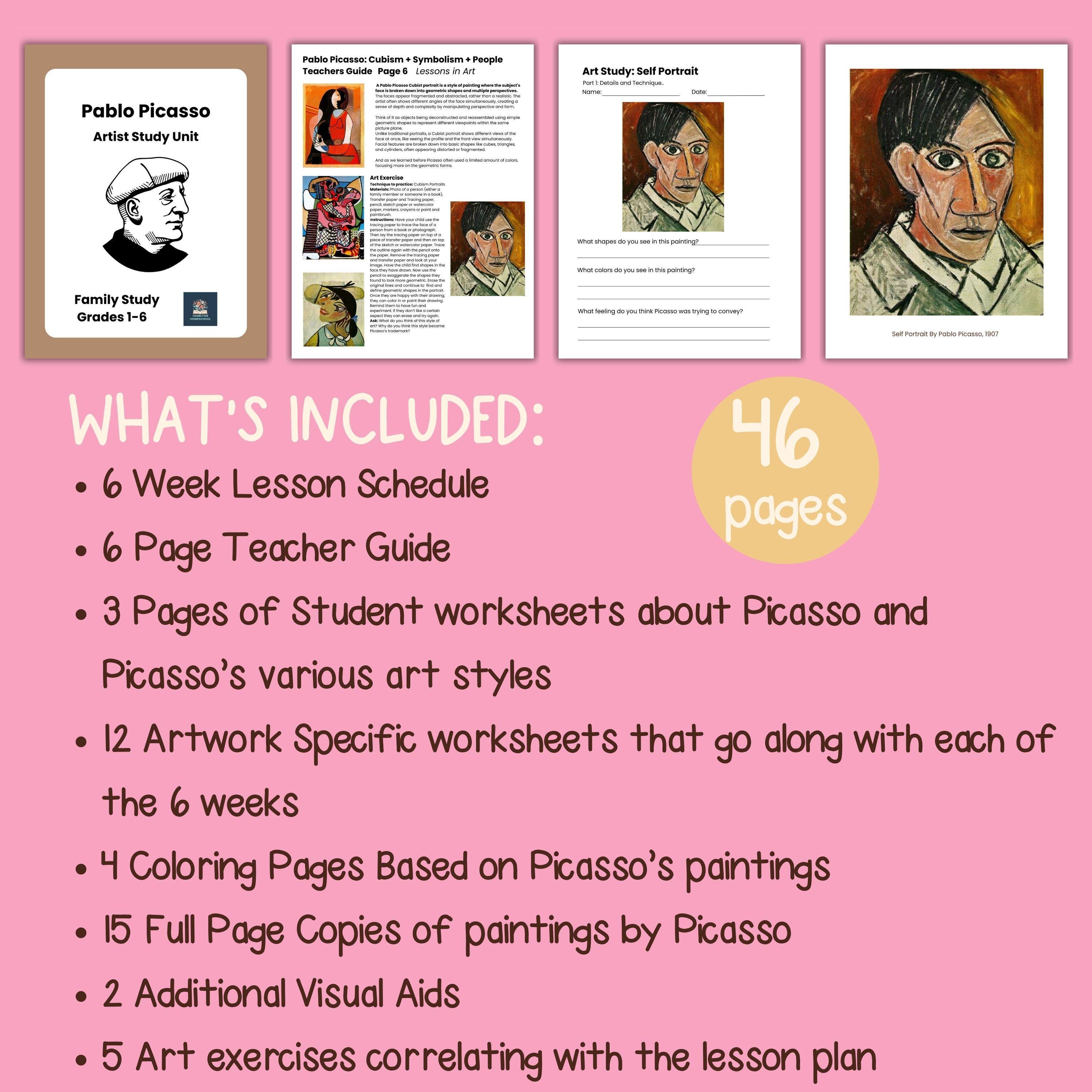 Pablo Picasso Art History Lesson Plan: Elementary Homeschool Curriculum ...
