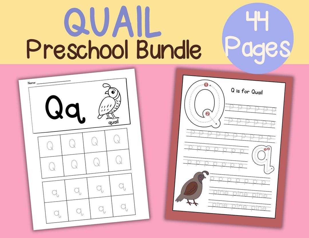 Quail Activity Bundle: Preschool-kindergarten Curriculum (44 Page PDF ...