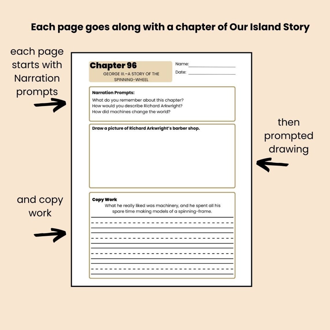 Our Island Story Worksheets Chapters 95-110 an Island Story Workbook ...