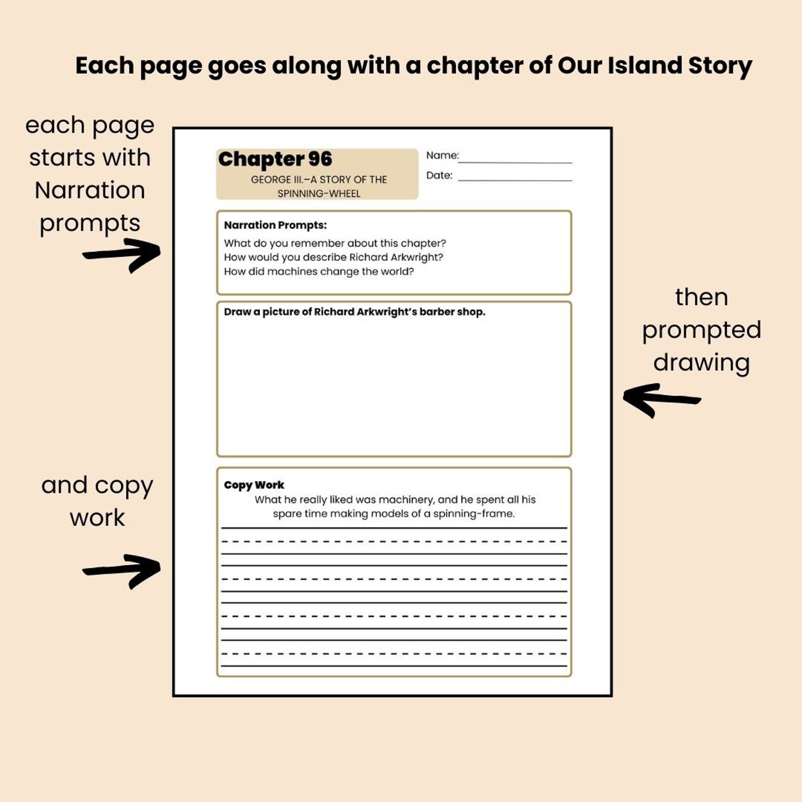 Our Island Story Worksheets Chapters 95-110 an Island Story Workbook ...