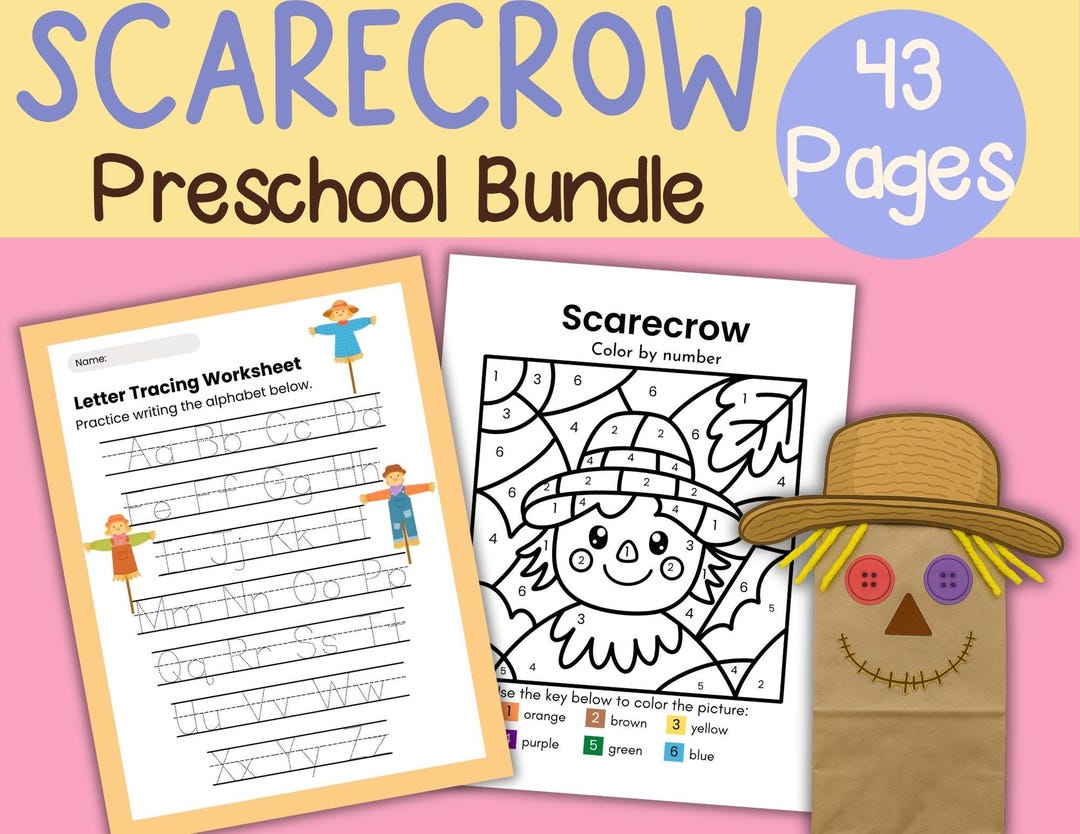 Scarecrow Preschool Activity Pack: Letter S Week Lesson Plan (43 Page ...