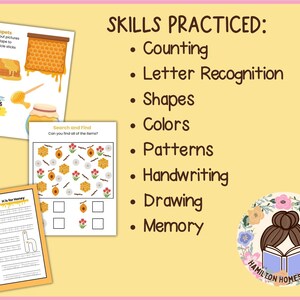 Honey Preschool Activity Sheets Workbook Kindergarten H is for Honey ...