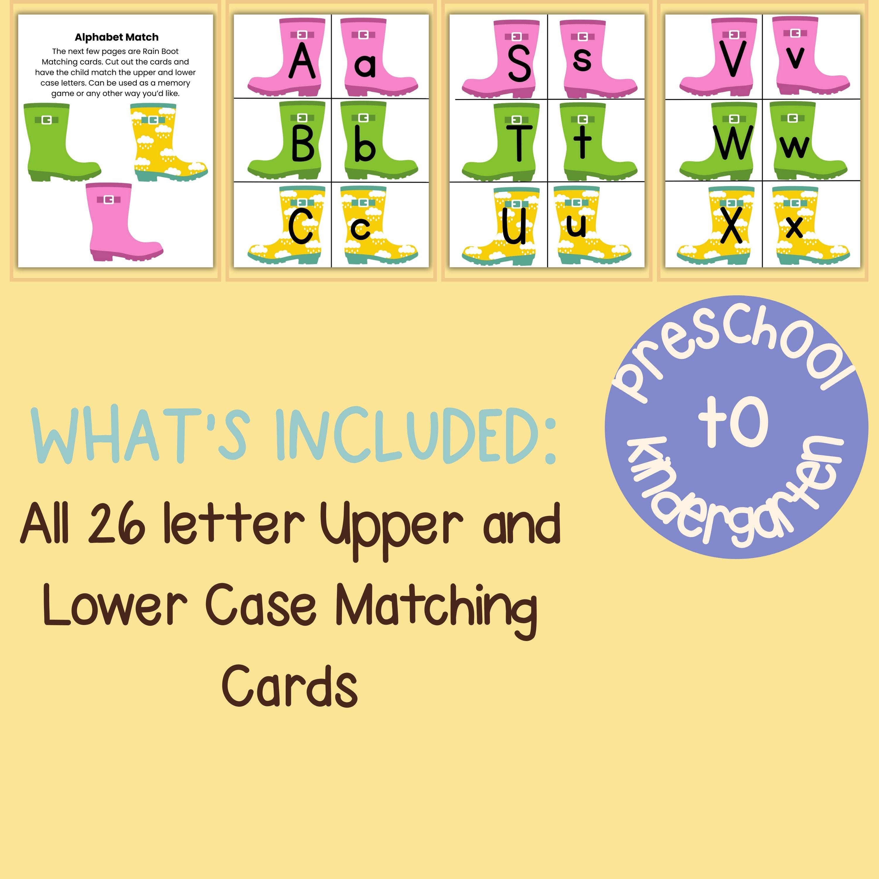 Rain Boot Alphabet Match Game: Spring Preschool Activity (digital ...