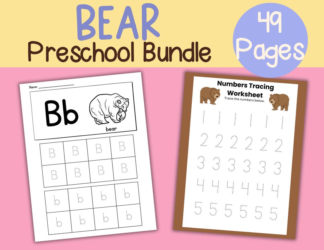 Bear Theme Preschool Activity Pack: Letter B Week Curriculum PDF ...