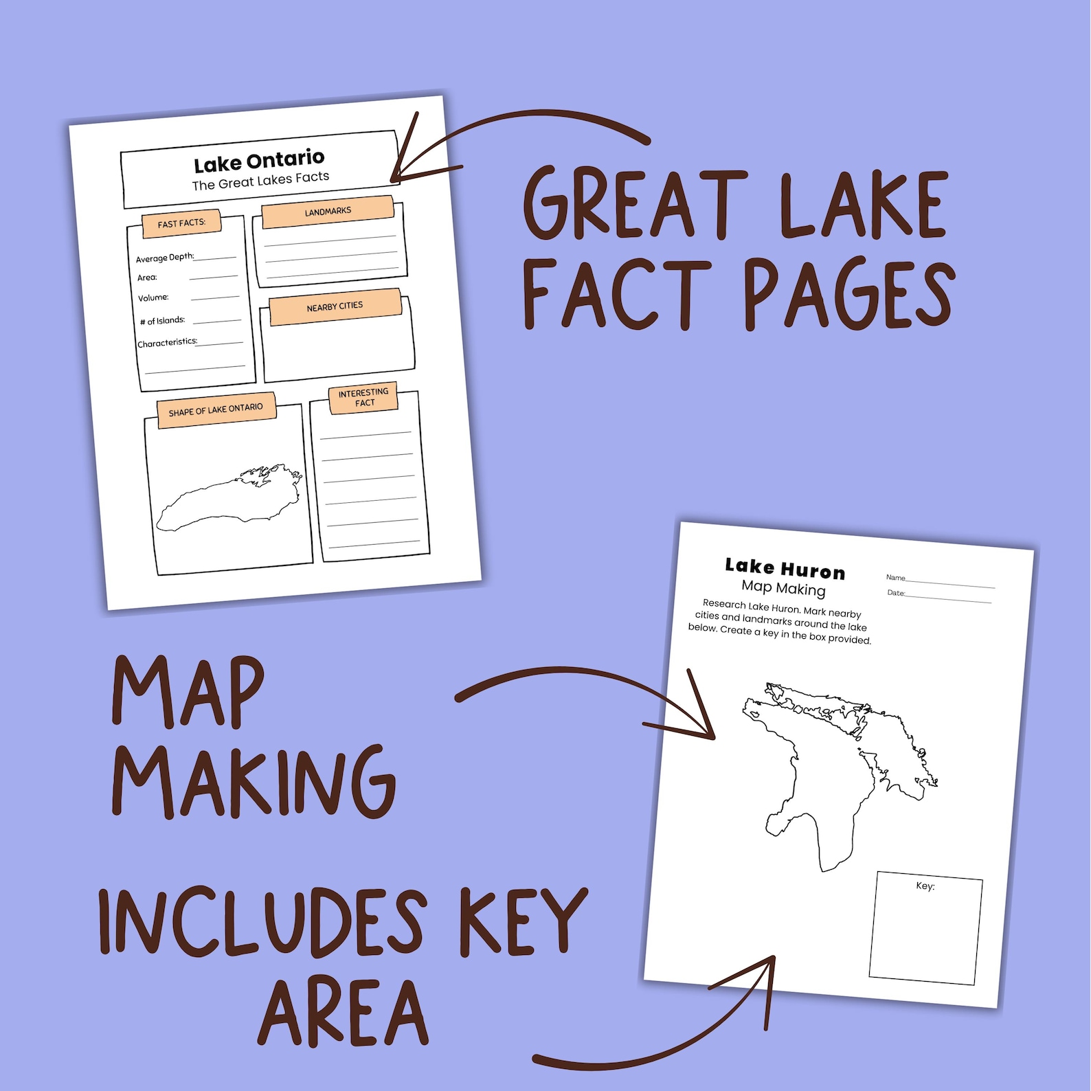 Great Lakes Worksheets and Note Pages North American Great Lakes ...