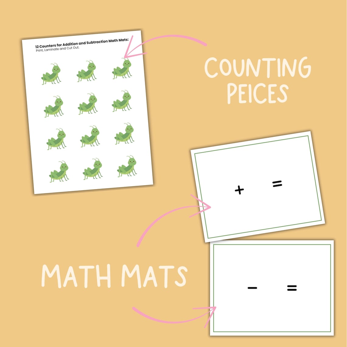 Grasshopper Math Activity Bundle: Preschool Counting Games (PDF ...