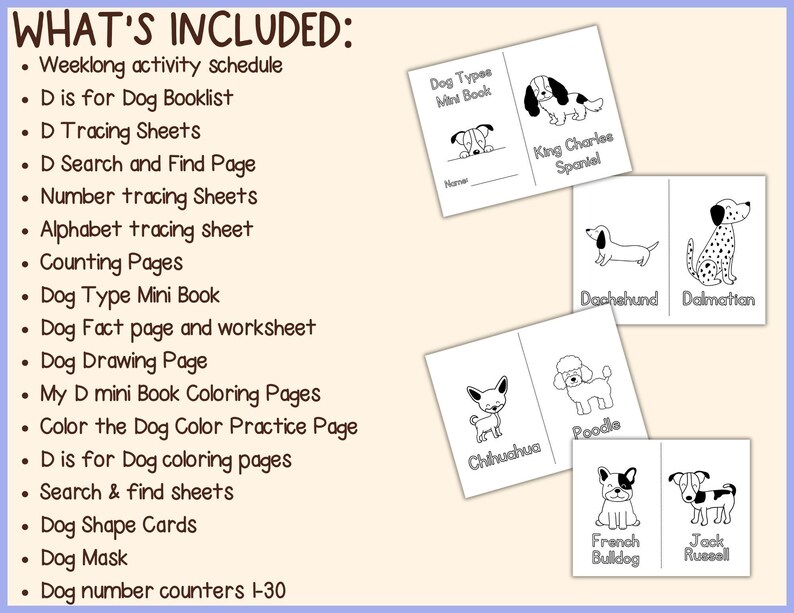 Dog Theme Preschool Activity Bundle: Letter D Learning Pack (PDF ...