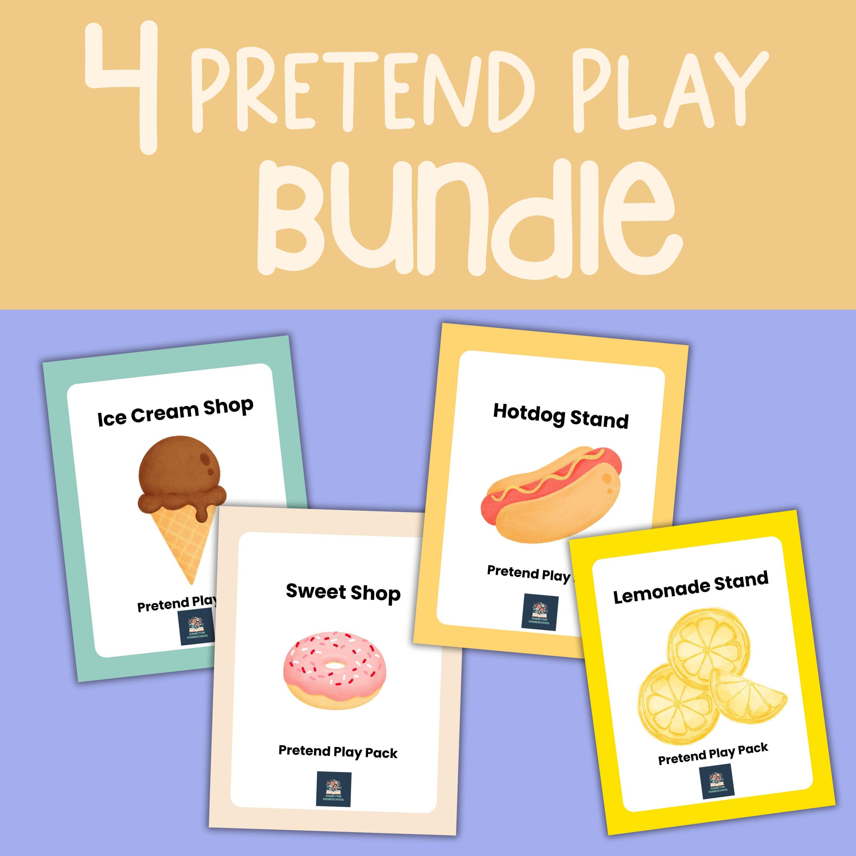 Pretend Play Printable Bundle: Summer Shops - Sweet Shop, Lemonade, Ice ...
