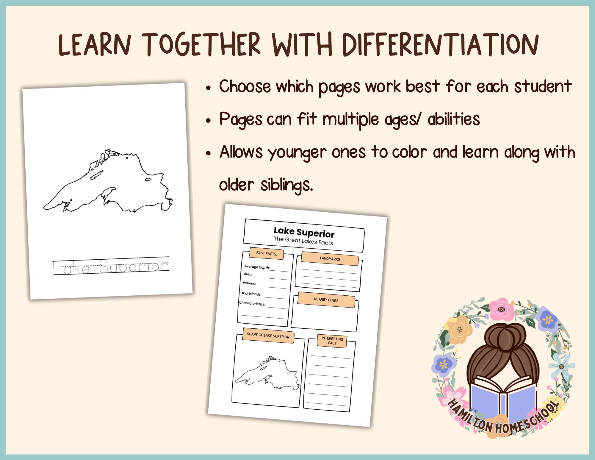 Great Lakes Worksheets and Note Pages North American Great Lakes ...