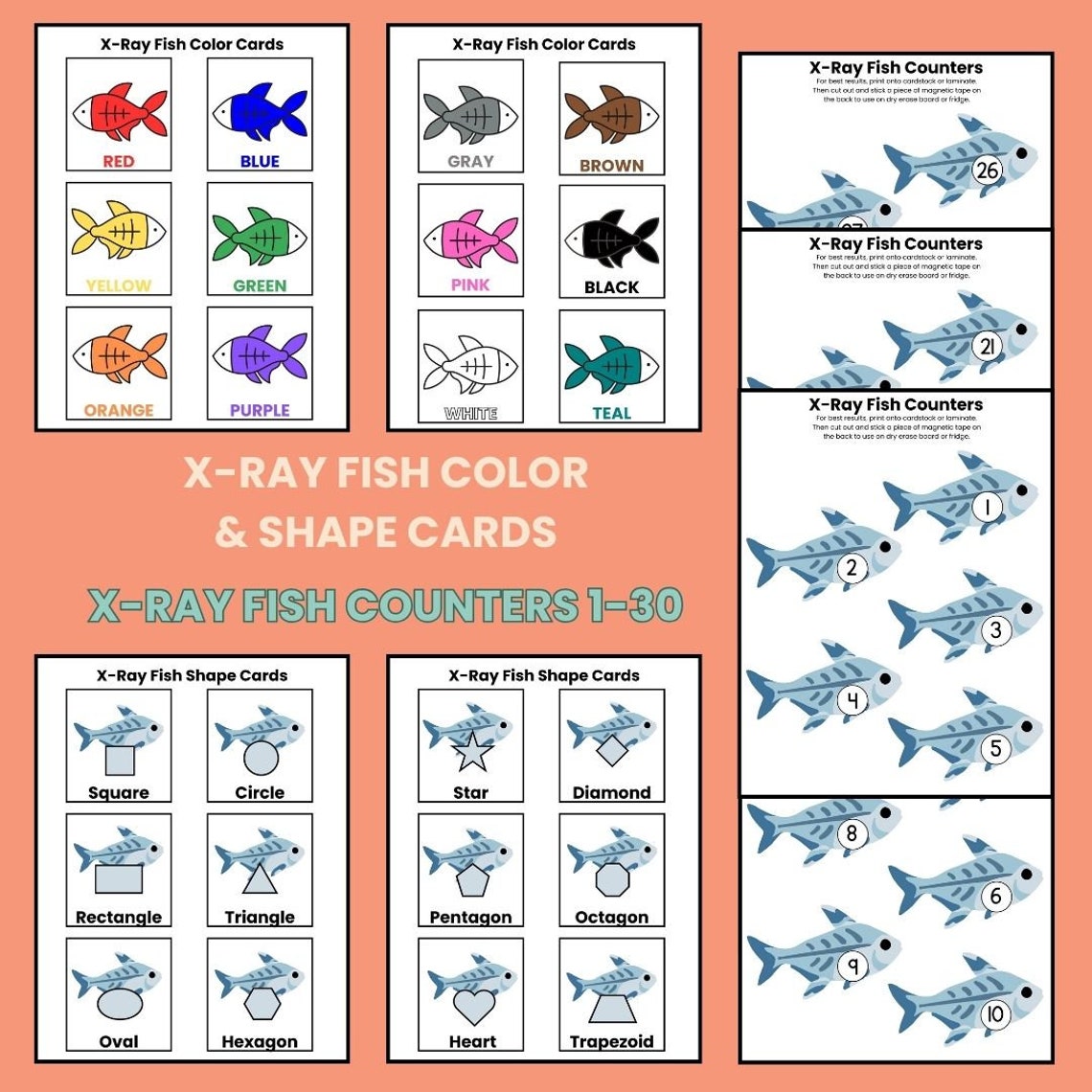 X-ray Fish Preschool Kindergarten Activity Sheets Bundle X is for X-ray ...