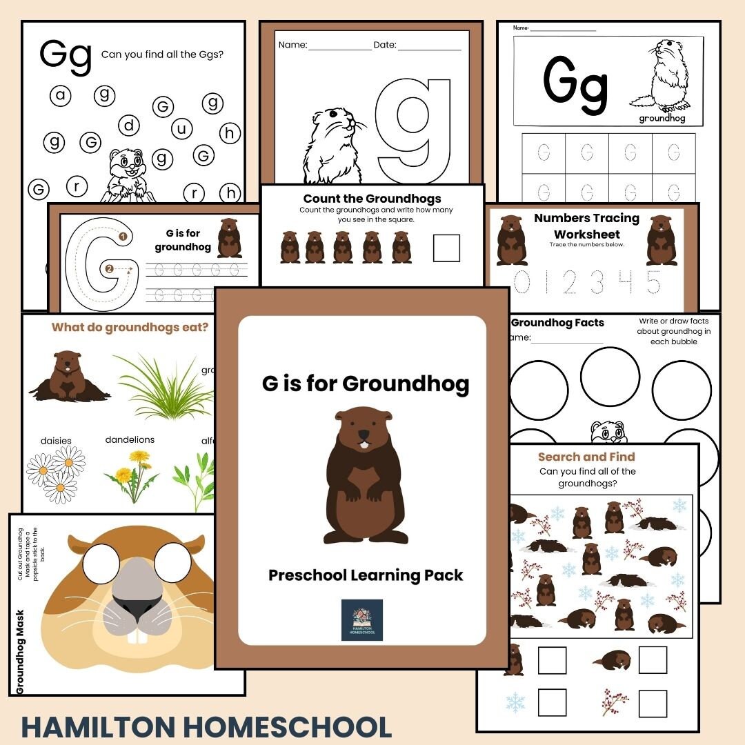 Groundhog Preschool Activity Bundle Worksheets Kindergarten Workbook ...